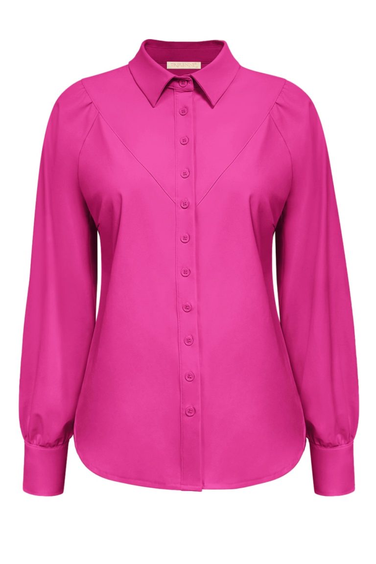 Triple Nine - Blouse basics half moon - Fuchsia | Morgen in huis!